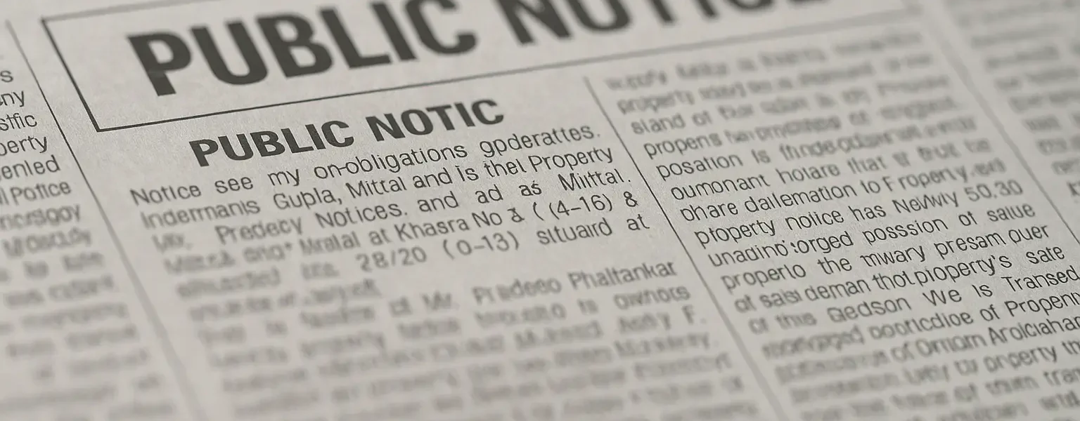 Public Notice Property Ads in Newspapers (2025) – Format, Samples ...